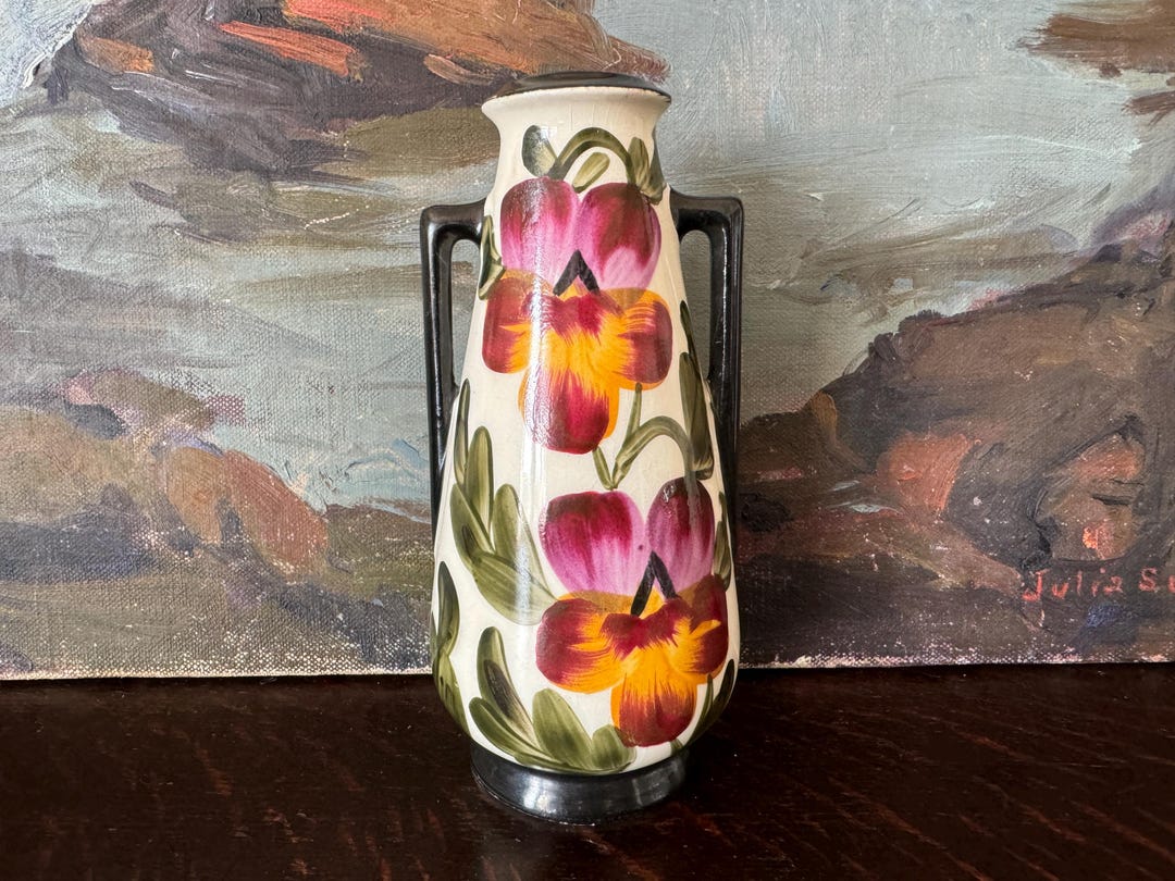 Vintage Czechoslovakia Pottery Bud Vase Vintage Pansy Vase Vintage Art ...