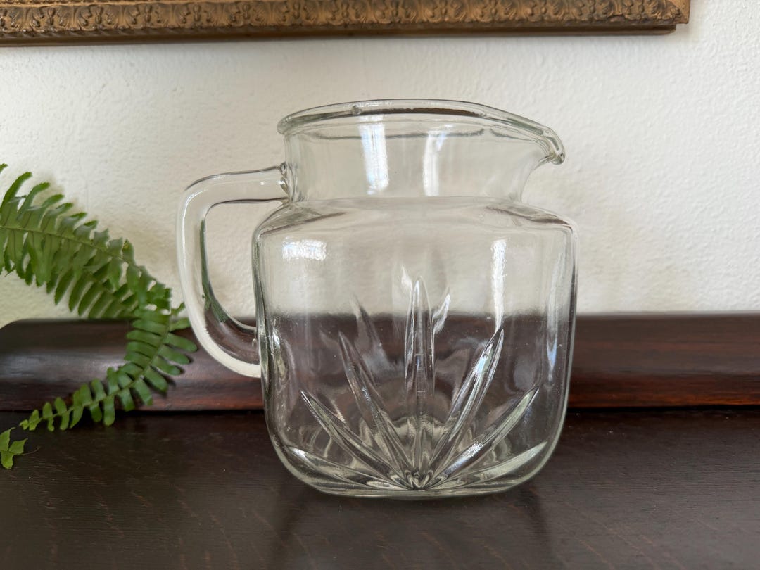Vintage MCM Sunburst Glass Pitcher Vintage Orange Juice Pitcher Vintage ...