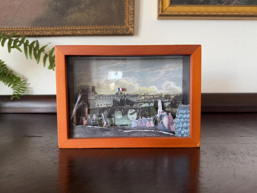 Vintage Diorama Shadow Box Vintage French Shadow Box Cut Paper Diorama ...