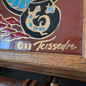 Vintage 24KT Gold Teissedre Designs Hand Painted Pottery Tile Vintage ...