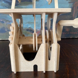 Flying Man Automata Mechanical Flying Man Sculpture Hand Crank Wood ...