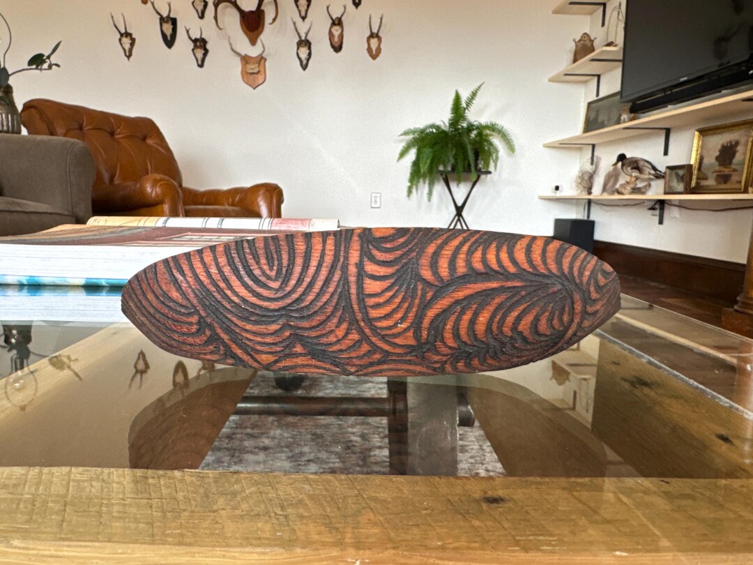 Vintage Pyrography Wood Bowl Vintage Carved Wood Bowl Vintage Floral ...