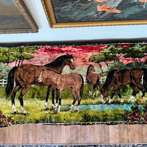 Vintage Horse Tapestry Vintage Lebanon Tapestry Wall Art Vintage Horse ...