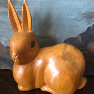 Vintage Hand Carved Wood Rabbit Vintage Wooden Rabbit Figurine Vintage ...