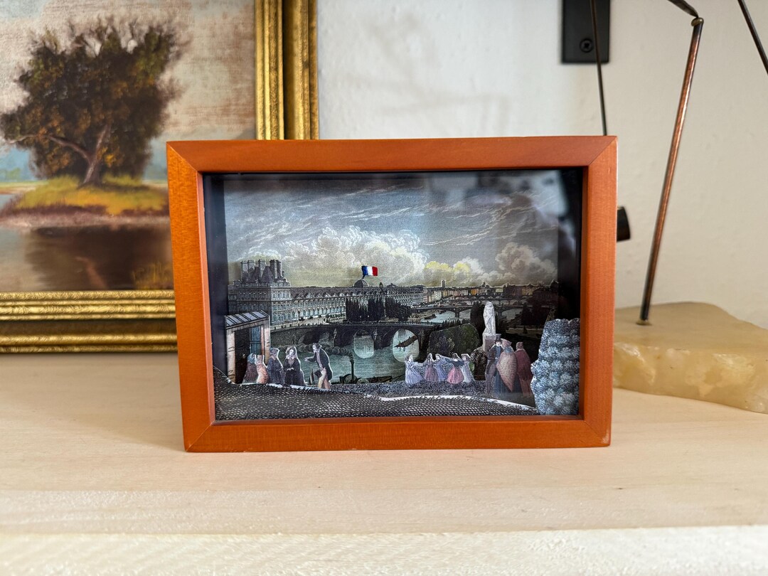 Vintage Diorama Shadow Box Vintage French Shadow Box Cut Paper Diorama ...
