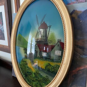 Antique summer in Holland Convex Reverse Glass Painting Antique Reverse ...