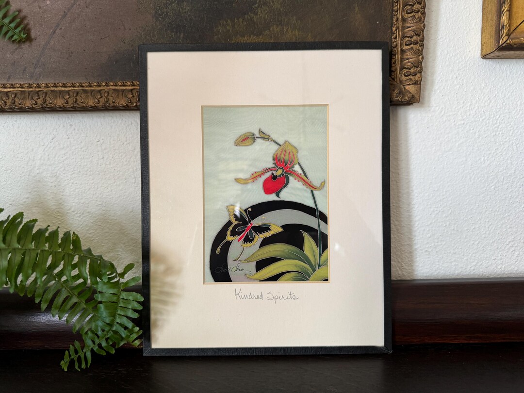 Vintage kindred Spirits Orchid & Butterfly Art Print Vintage Sybil Shane Studio Vintage Japanese ...