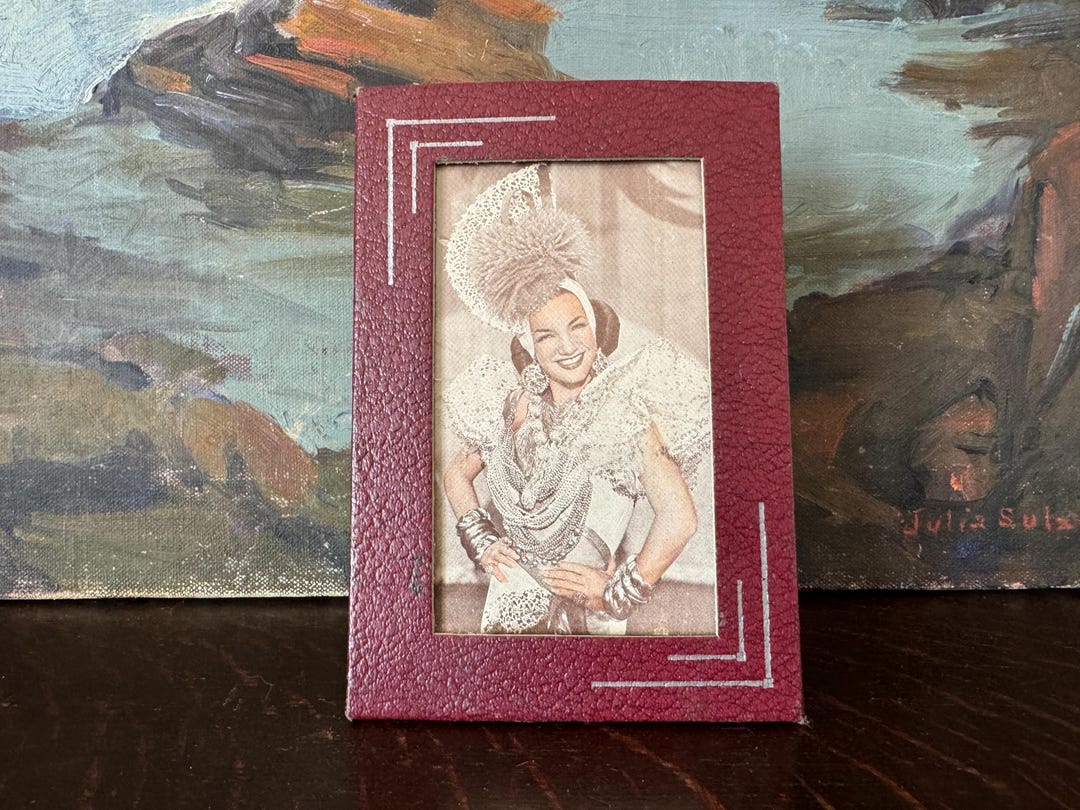 Vintage 1940s Art Deco Embossed Frame Vintage Framed Carmen Miranda ...