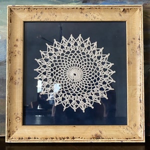 Vintage Framed Handmade Crocheted Doily Pair Vintage Framed Doily Art ...