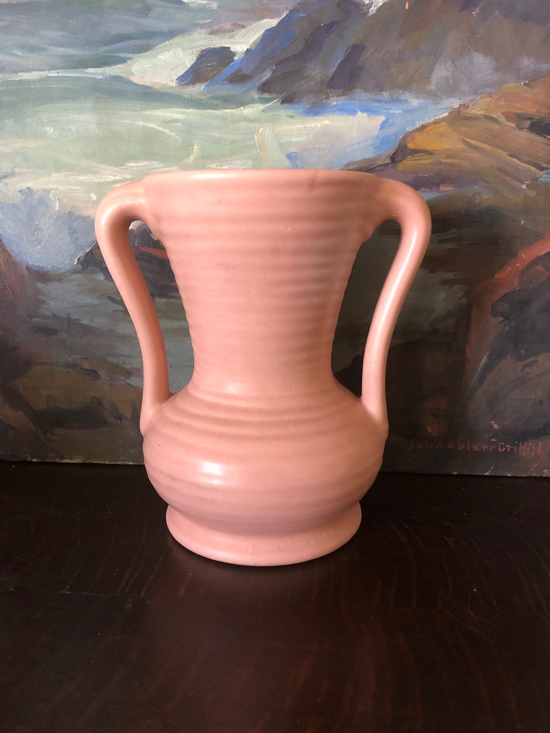 Vintage Large 1939 Haeger Ringed Vase Vintage Two Handle Vase Vintage ...