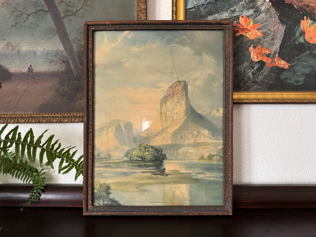 Antique "the Enchanted Highway" Thomas Moran Lithograph Antique Cliffs ...