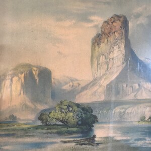 Antique the Enchanted Highway Thomas Moran Lithograph Antique Cliffs of ...