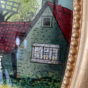 Antique summer in Holland Convex Reverse Glass Painting Antique Reverse ...