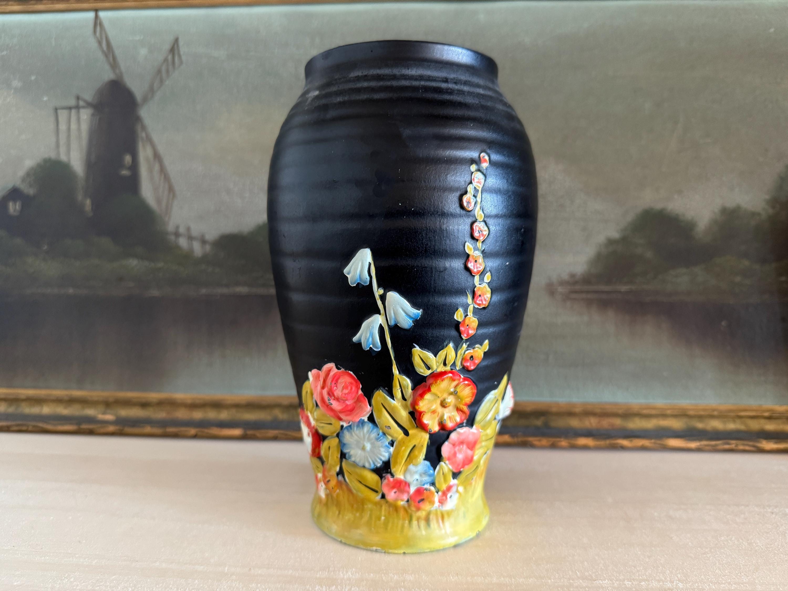 Vintage 1930s Brentleigh Ware Clive English Ribbed Floral Vase - Etsy