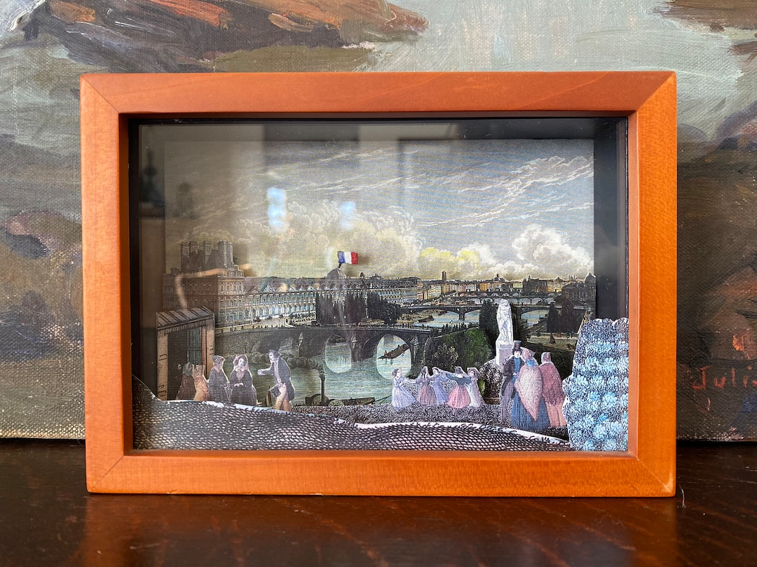 Vintage French Shadow Box Cut Paper Diorama Vintage Shadow Box Diorama ...