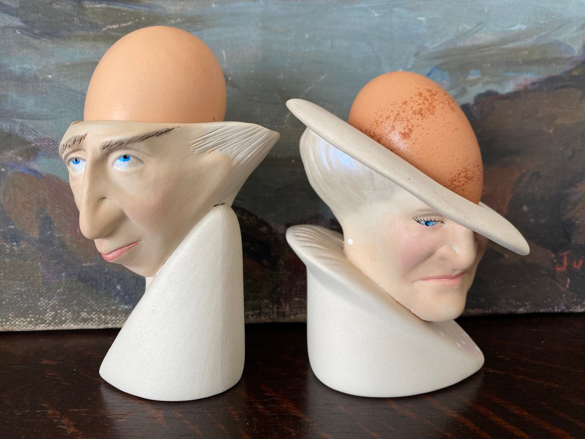 Late-20th Century Debbie Fecher-gramstad Pottery Egg Cup Pair Signed - Etsy
