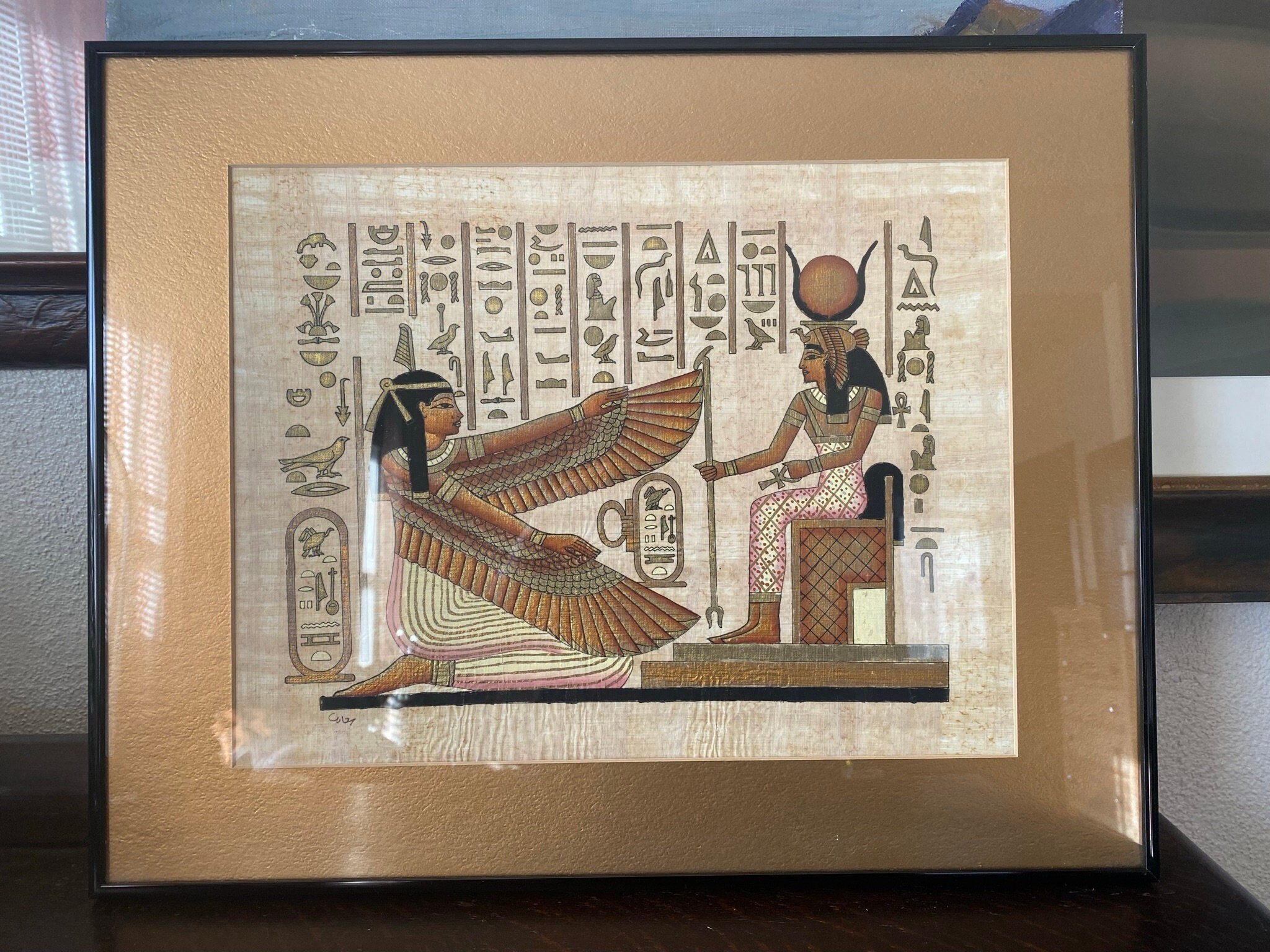 Egyptian Papyrus Artist Signed
