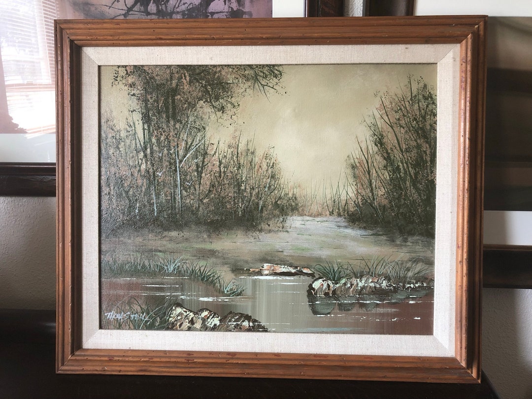 Vintage Thomas Pell Original Landscape Oil Painting Vintage John Thomas ...