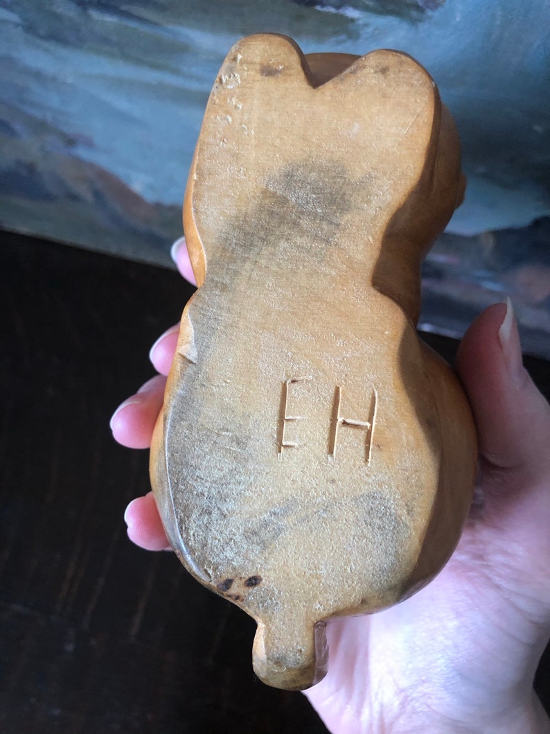 Vintage Hand Carved Wood Rabbit Vintage Wooden Rabbit Figurine - Etsy