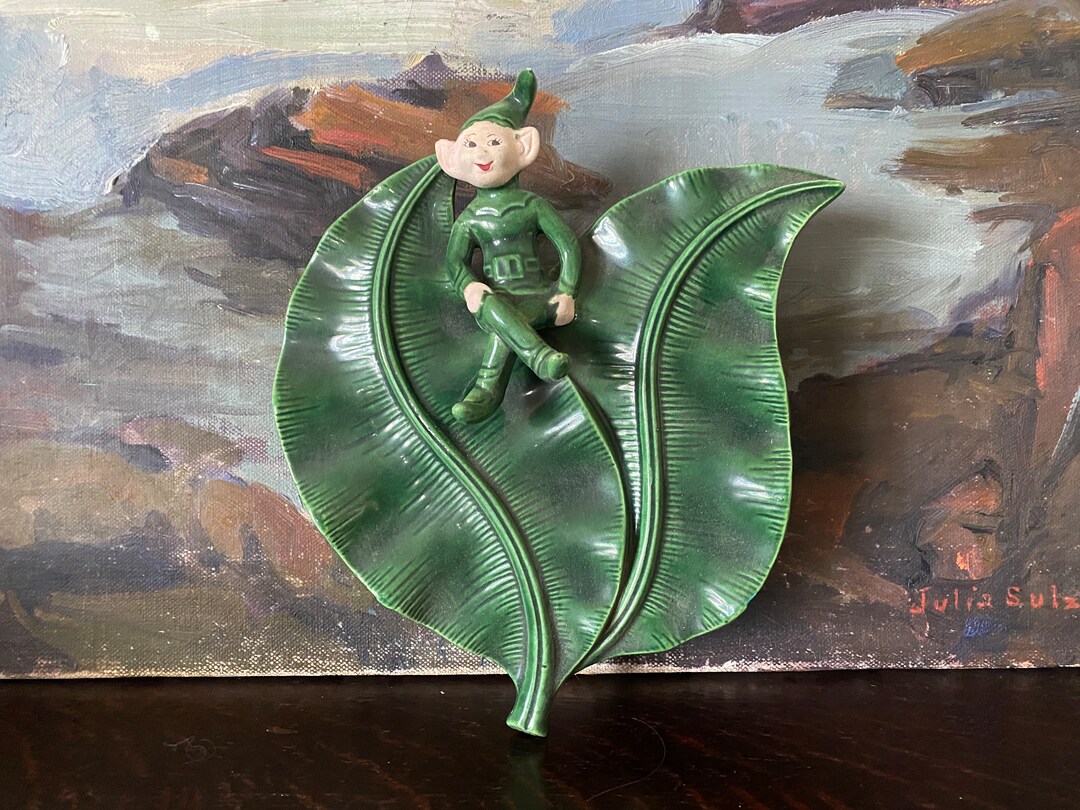 Vintage California Pixie Elf Wall Vase Vintage Hand Painted Pixie Elf Wall Pocket Vintage 1950s ...