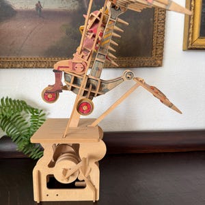 Flying Man Automata Mechanical Flying Man Sculpture Hand Crank Wood ...