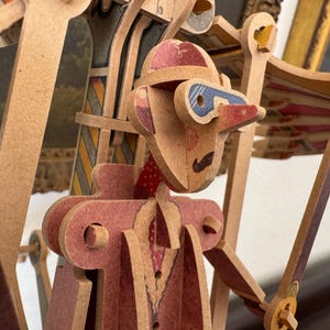 Flying Man Automata Mechanical Flying Man Sculpture Hand Crank Wood ...