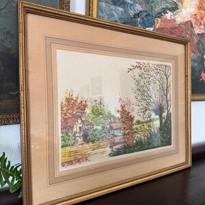 Vintage banks of the Eure Etching Vintage Paul Granville Etching Vintage French Etching Vintage ...