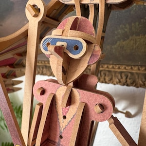 Flying Man Automata Mechanical Flying Man Sculpture Hand Crank Wood ...