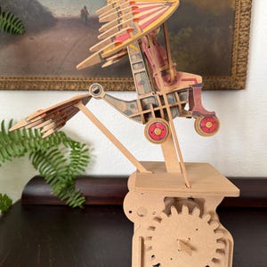 Flying Man Automata Mechanical Flying Man Sculpture Hand Crank Wood ...