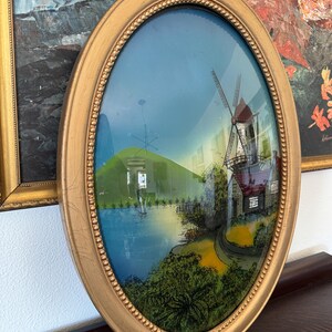 Antique summer in Holland Convex Reverse Glass Painting Antique Reverse ...