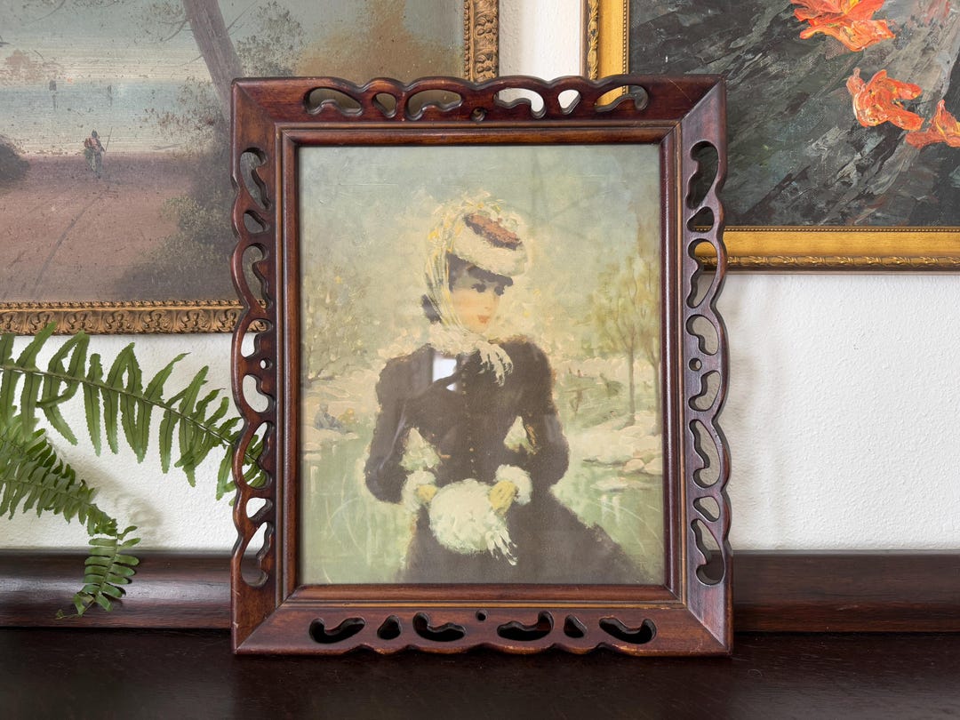 Vintage Cherry Jeffe Huldah "woman in Black With Muff" Art Print ...