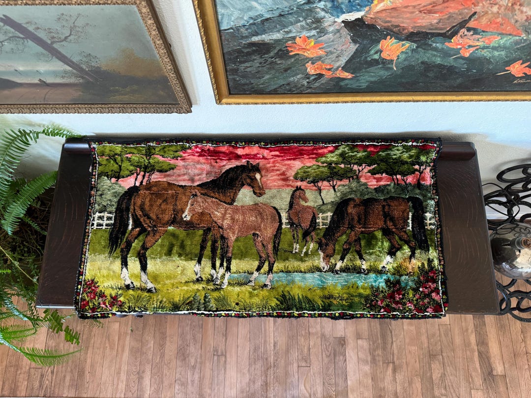 Vintage Horse Tapestry Vintage Lebanon Tapestry Wall Art Vintage Horse ...