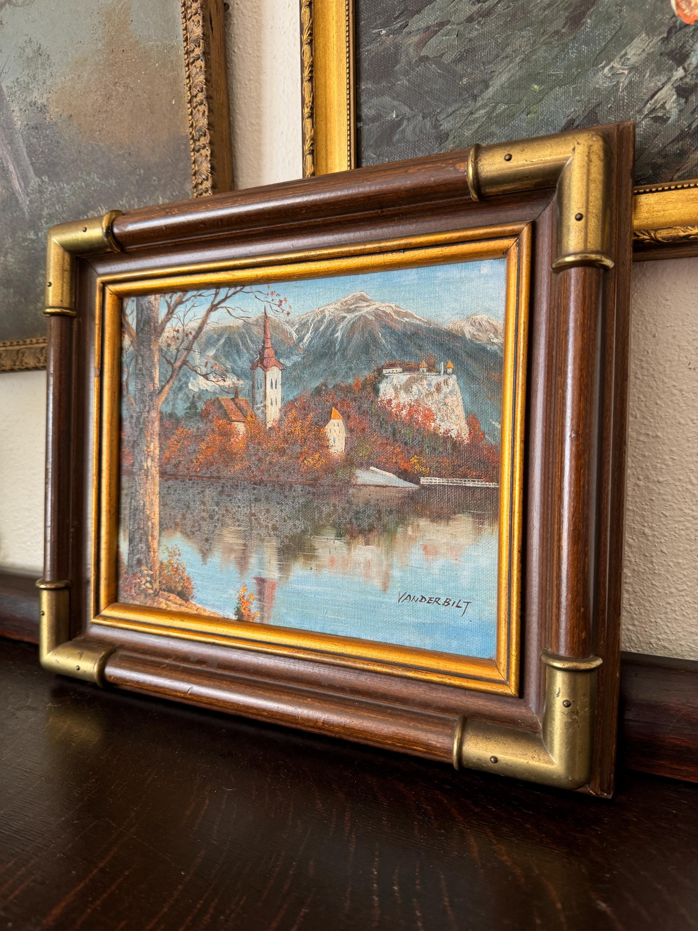 Vintage Vanderbilt European Landscape Oil Painting Vintage Vanderbilt ...
