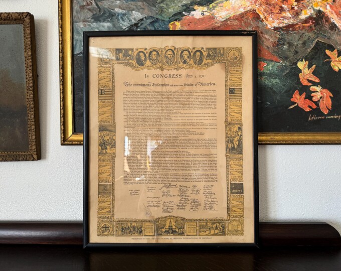 Vintage Declaration of Independence Lithograph Vintage Classroom Decor ...