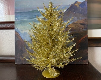 Gold Tinsel Tree - Etsy