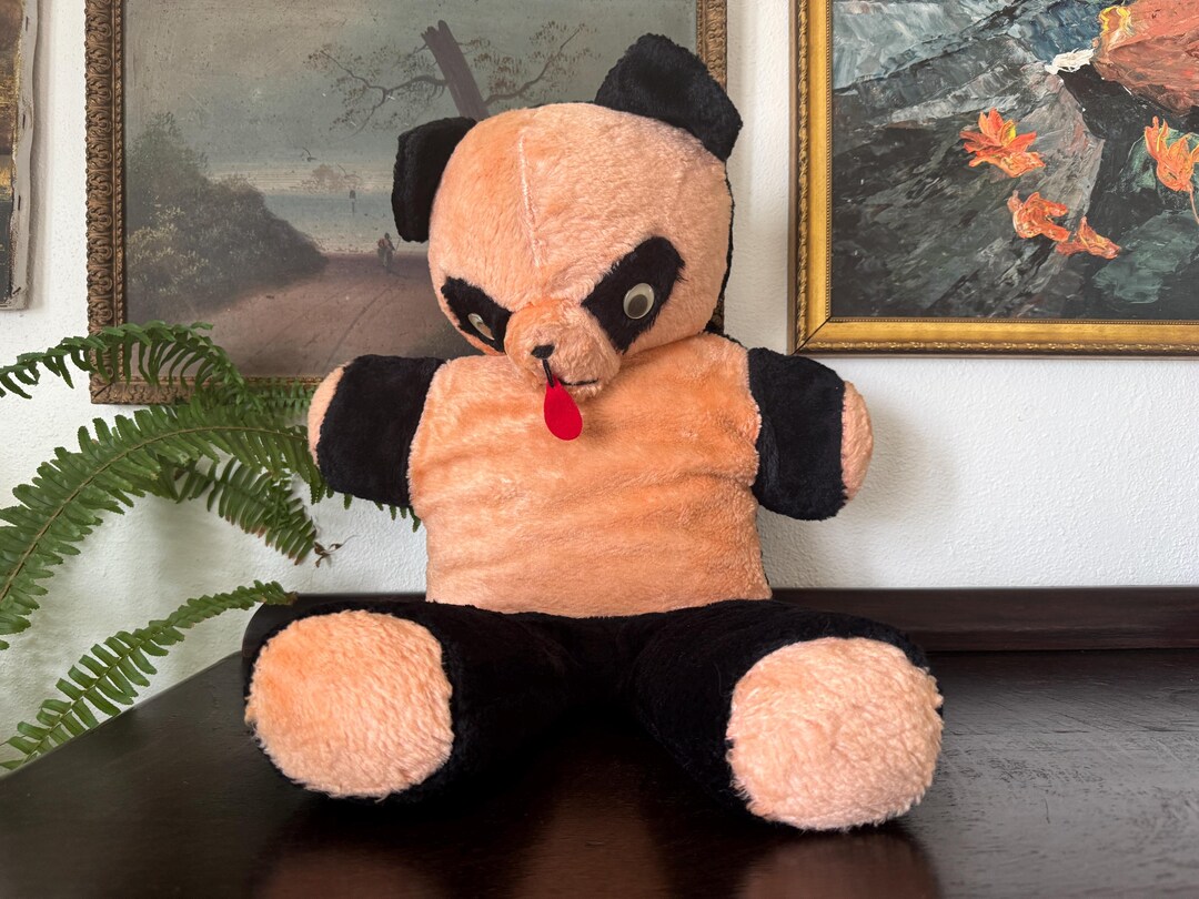 Mid-century Carnival Prize 27" Pink Googly Eyed Panda Bear - Etsy