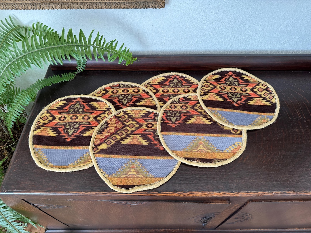 FINAL SALE - 6 Turkish Kilim Placemats Kilim Placemat Set of 6 Turkish ...