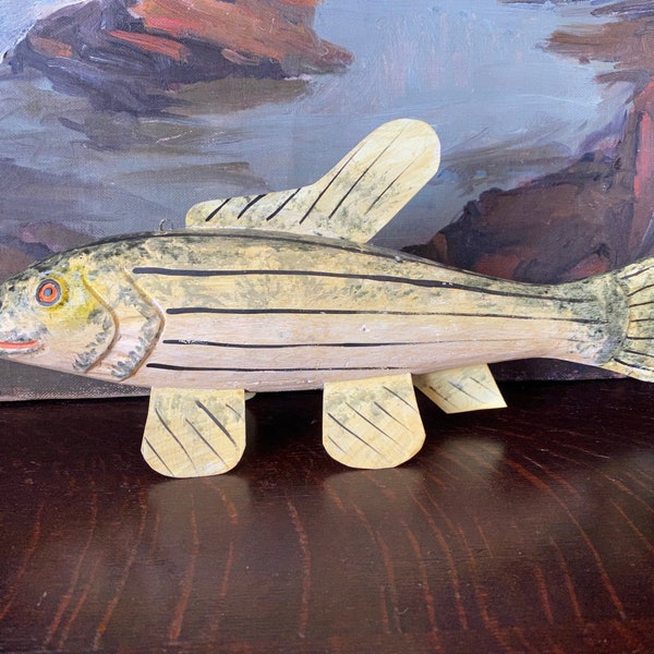 Vintage Carved Wood Fish - Etsy