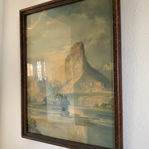 Antique the Enchanted Highway Thomas Moran Lithograph Antique Cliffs of ...