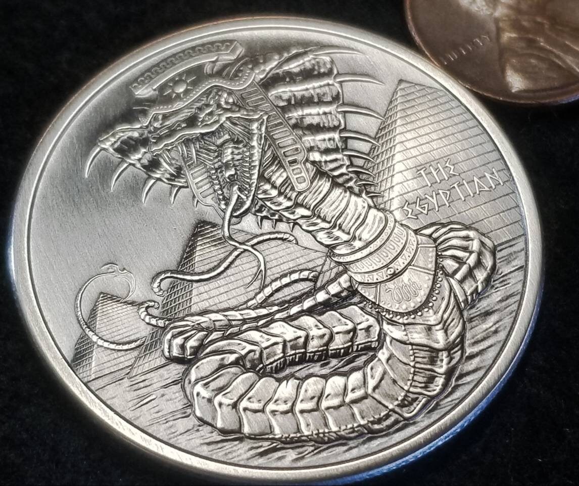 World of Dragons the Egyptian. 1 Troy Ounce of Antiqued .999 - Etsy