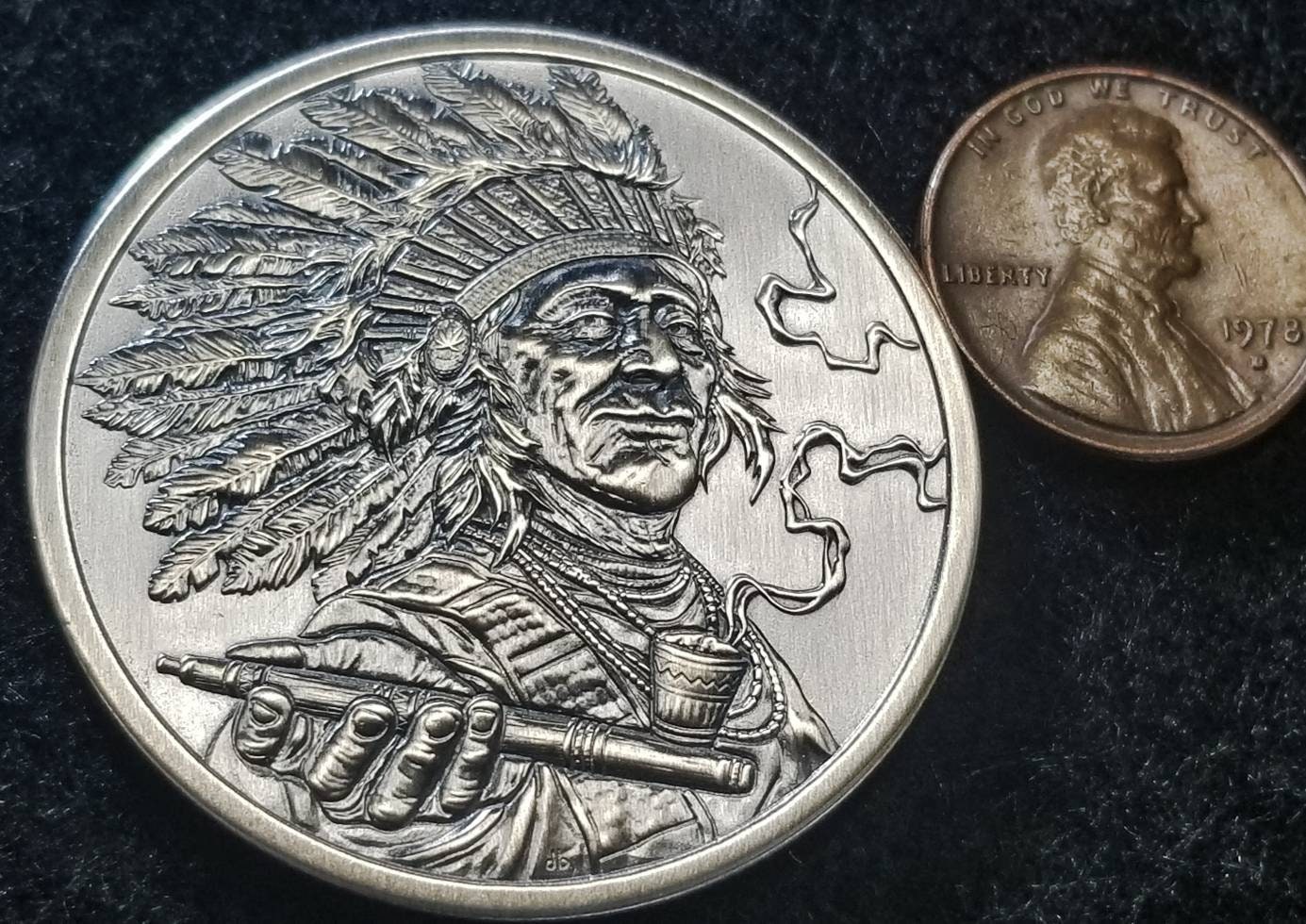 The 'peace Pipe' Silver Shield Mini-mintage, 1 Troy Ounce of Rare ...