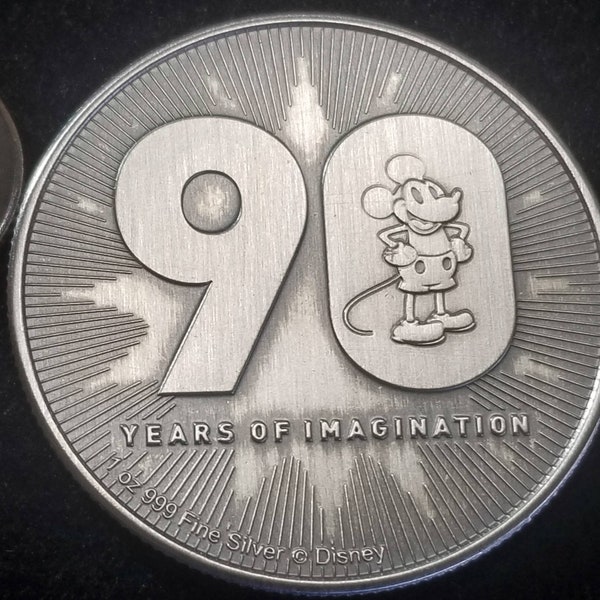 Mickey Mouse Silver Coin - Etsy