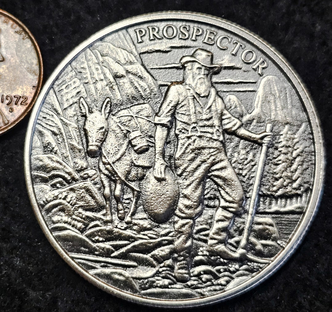 The 'prospector', 1 Troy Ounce of .999 Antiqued Fine Silver Collectors ...