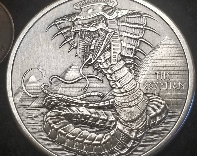 World of Dragons, the Egyptian. 1 Troy Ounce of Antiqued .999 Fine ...