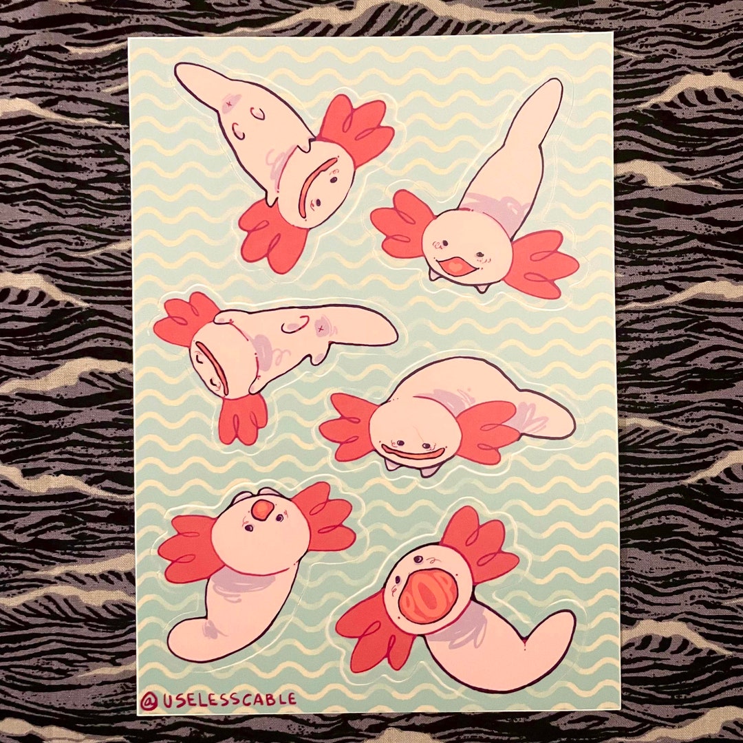 Axolotl Vinyl Sticker Sheet - Etsy