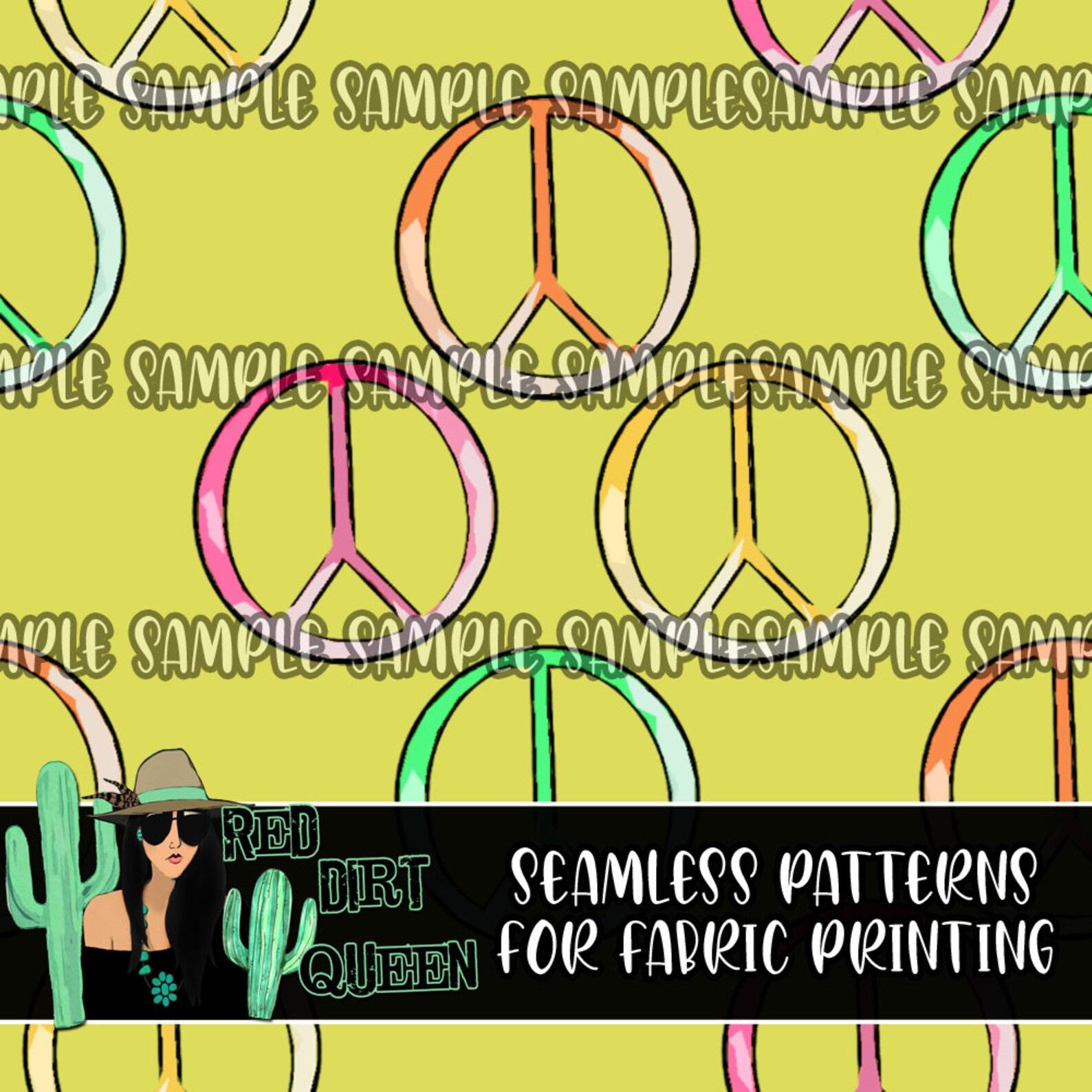Seamless Pattern Colorful Peace Signs-3 Fichiers | Etsy