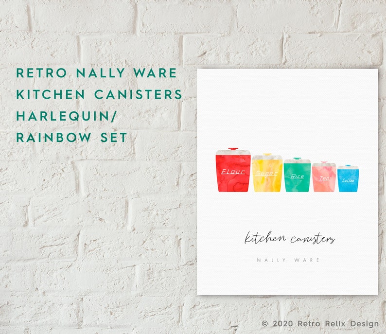 INSTANT DOWNLOAD Vintage Nally Ware Canisters Prints | Set of 5 ...