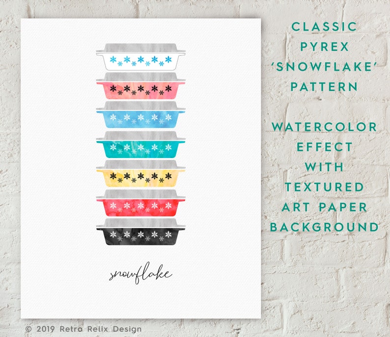 INSTANT DOWNLOAD Pyrex Vintage Snowflake Stack | 8x10 Mini Poster/art ...