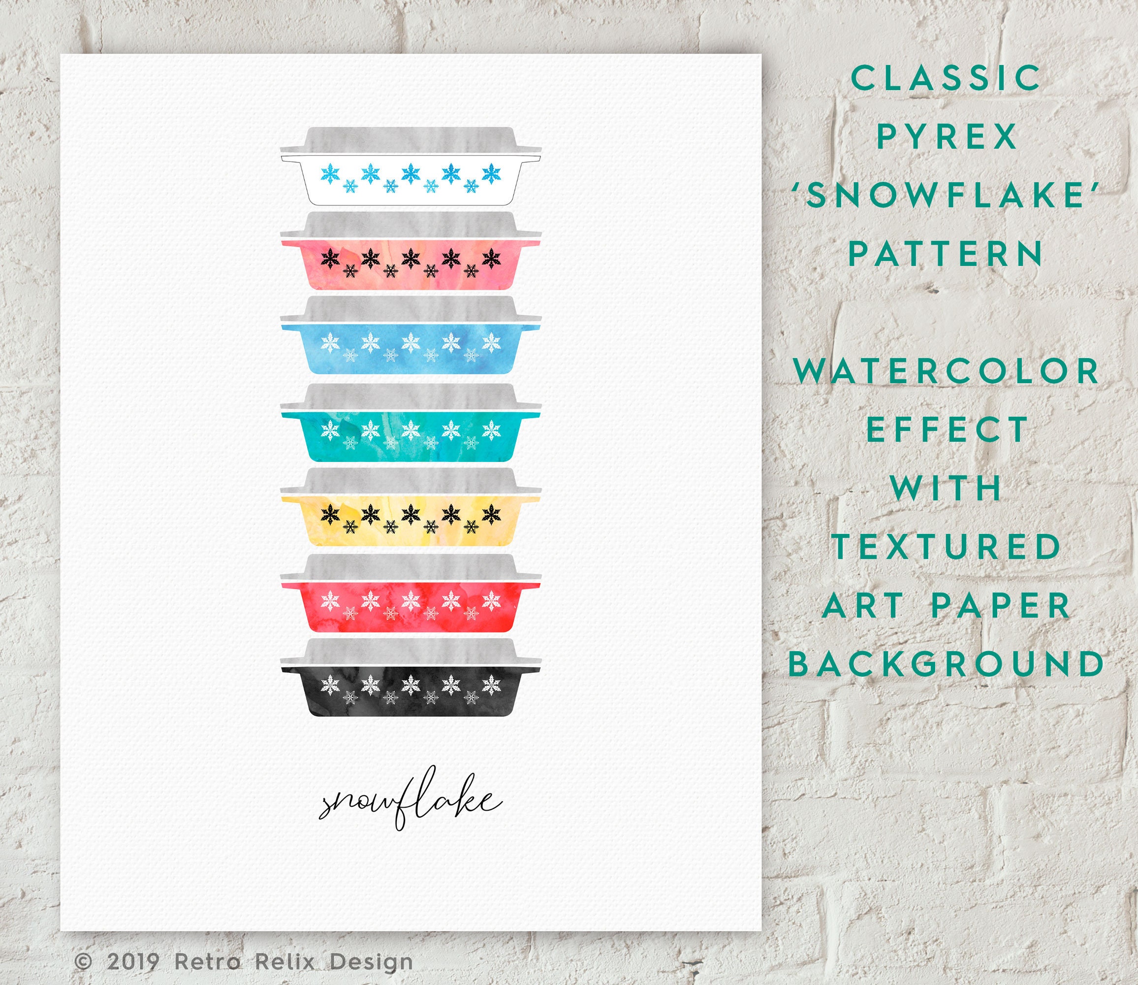 INSTANT DOWNLOAD Pyrex Vintage Snowflake Stack | 8x10 Mini Poster/art ...
