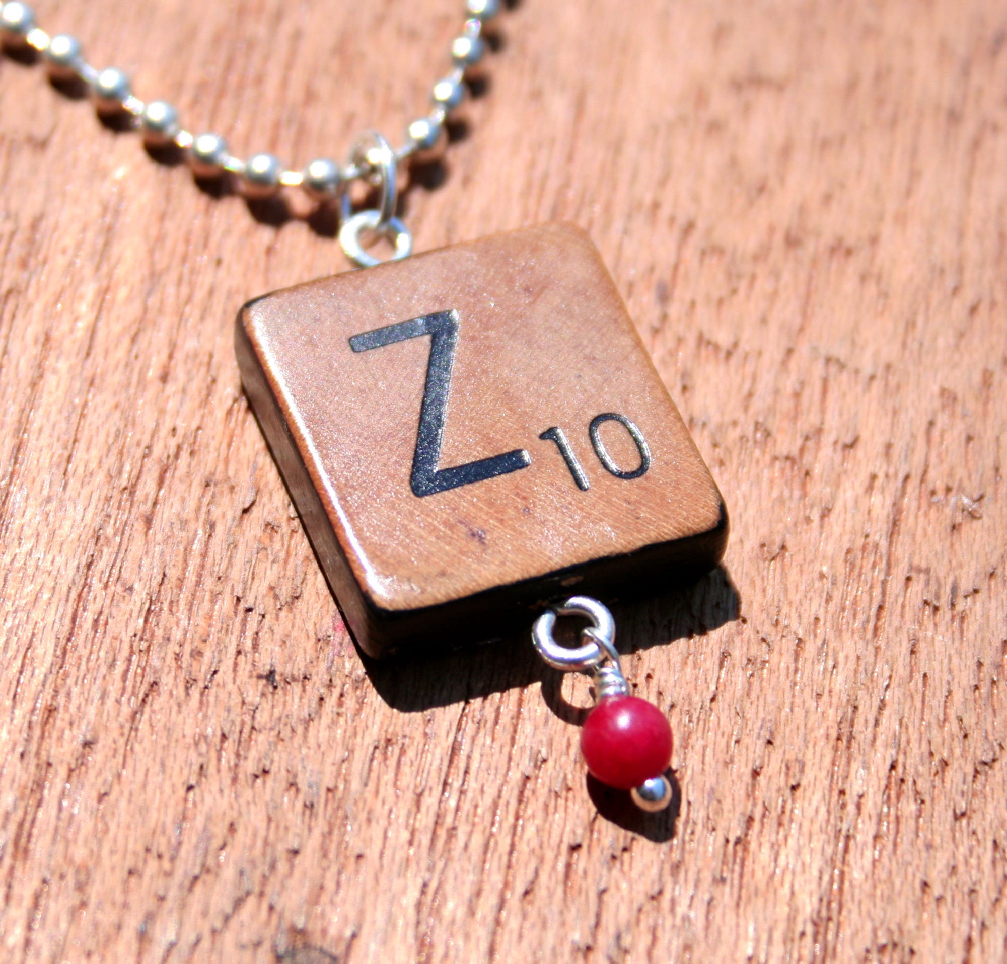 Z is for Zombie: Scrabble Tile Z Pendant With Zombie Blood - Etsy